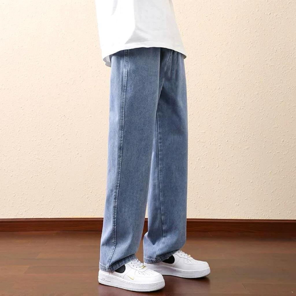 P001 - (VINTAGE BLUE) Jeans Loose Casual Simple Style Denim Unisex ...