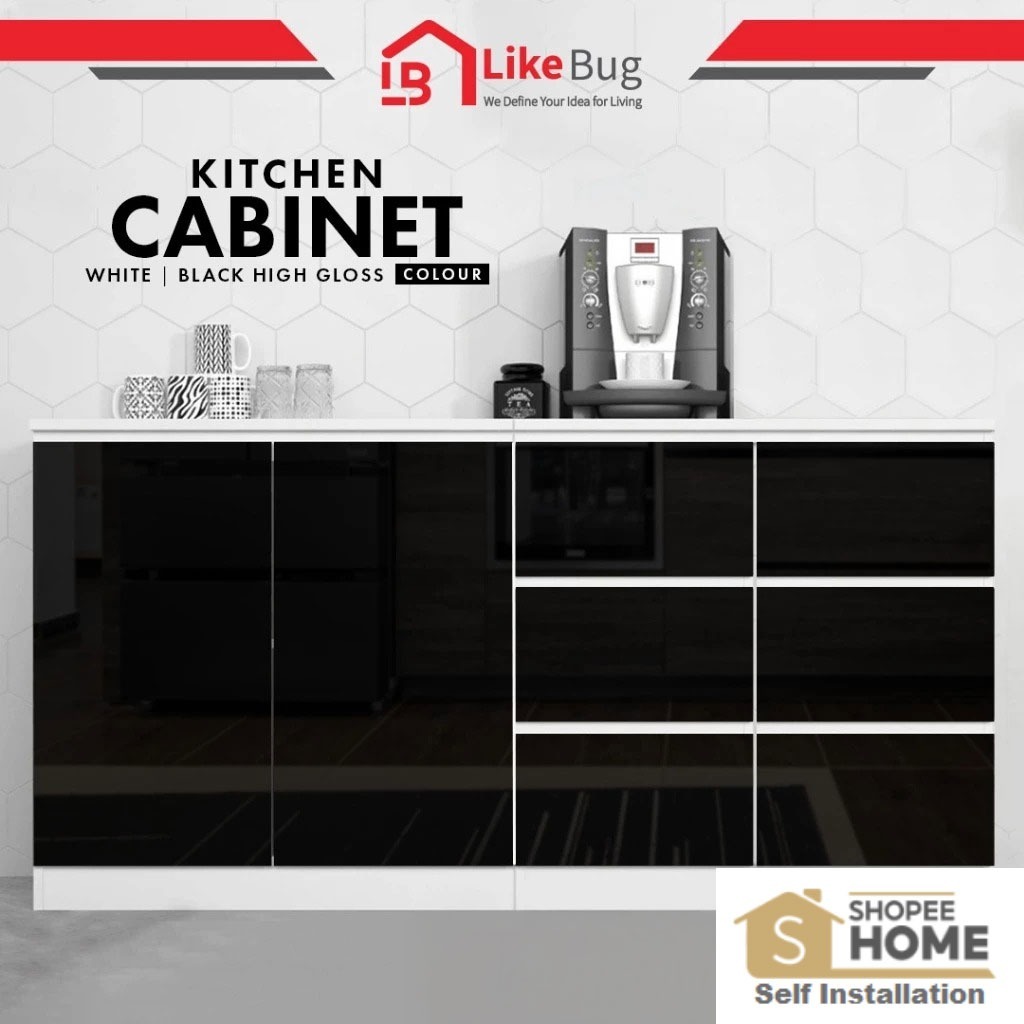 ⚡️LIKE BUG⚡️High Gloss Kitchen Cabinet with Waterproof Surface /Kitchen ...