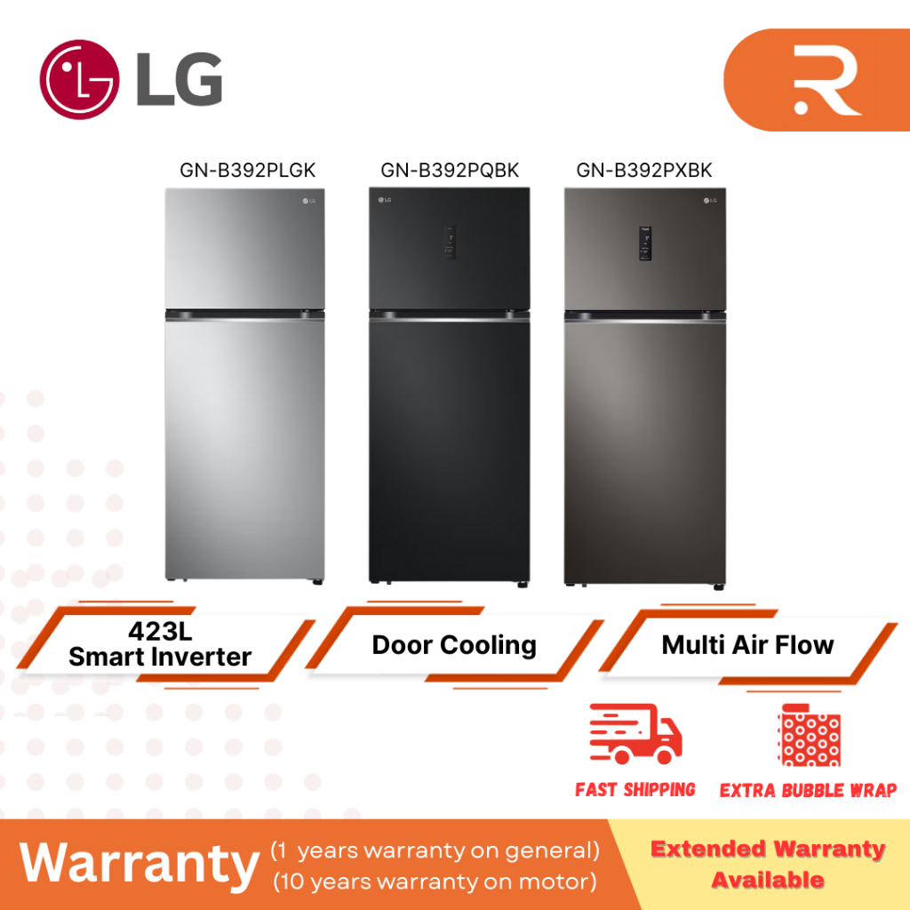 LG Smart Inverter 423L 2 Door Top Freezer Fridge (Platinum Silver ...