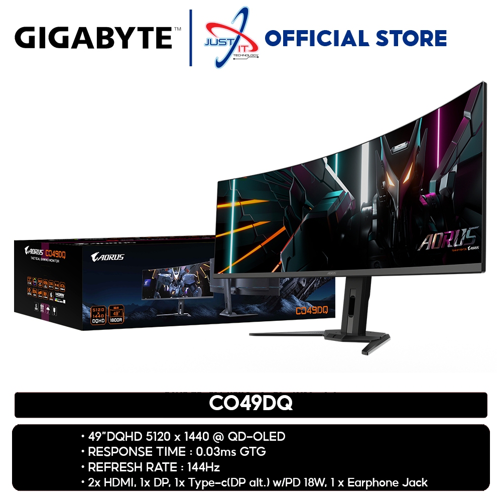 GIGABYTE AORUS CO49DQ / CO49DQ-EK QD-OLED GAMING MONITOR ( 49" QD-OLED ...