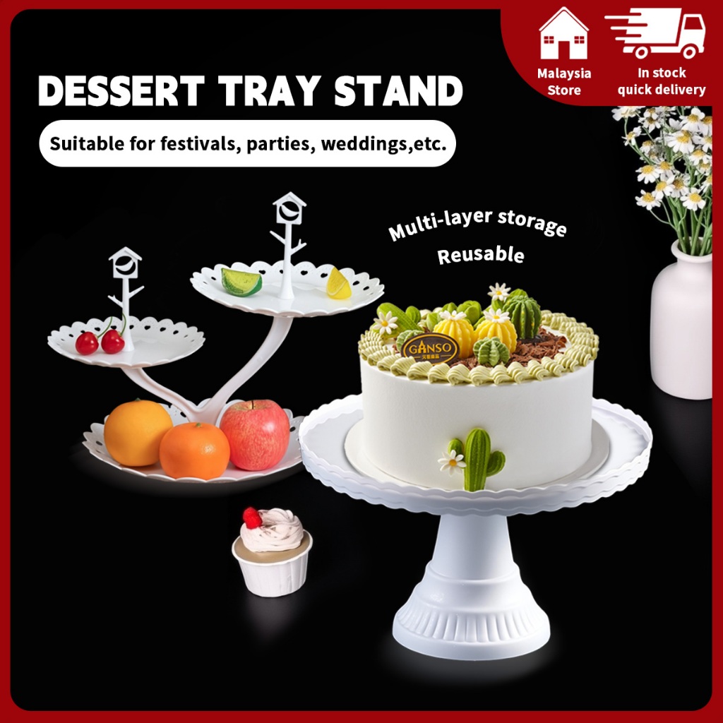 3 Tier White Dessert Cake Stand Tiered Storage Dessert dulang ...