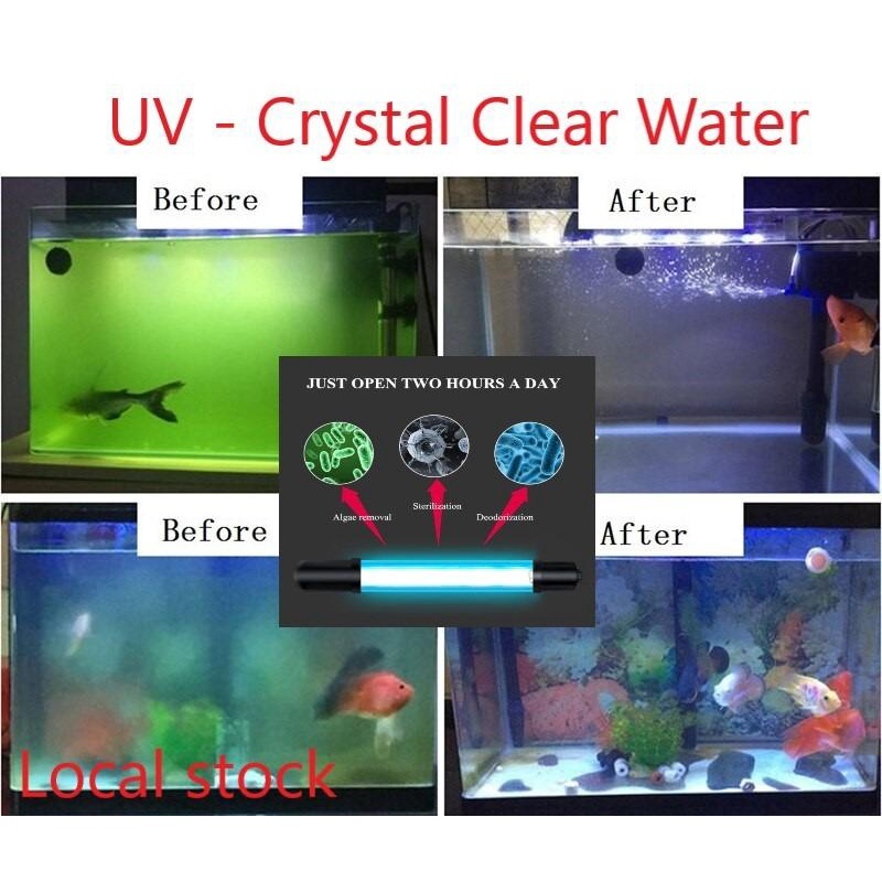 Aquarium UV Light @ Cover 5-13W Algae Remover Clear Water Germicidal ...