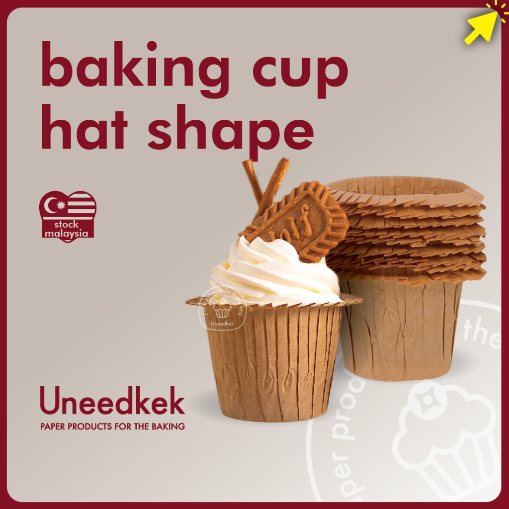 Uneedkek Hat Cupcake Cup Baking Paper Cup Bekas Kertas Kek 30±pcs ...
