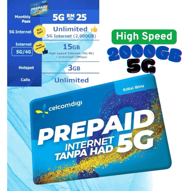 CELCOM EDISI BIRU 2000GB 5G / MNP | Shopee Malaysia