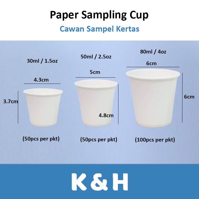 Cawan Kertas Sampel / Paper Sample Cup / Paper Cup Sampling Plain White ...