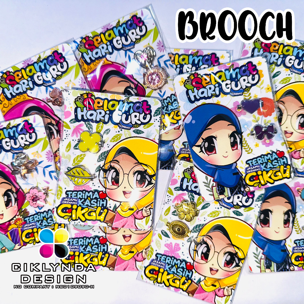 Hadiah Hari Guru Pins Tudung Brooch Random Design (READY STOK) | Shopee ...