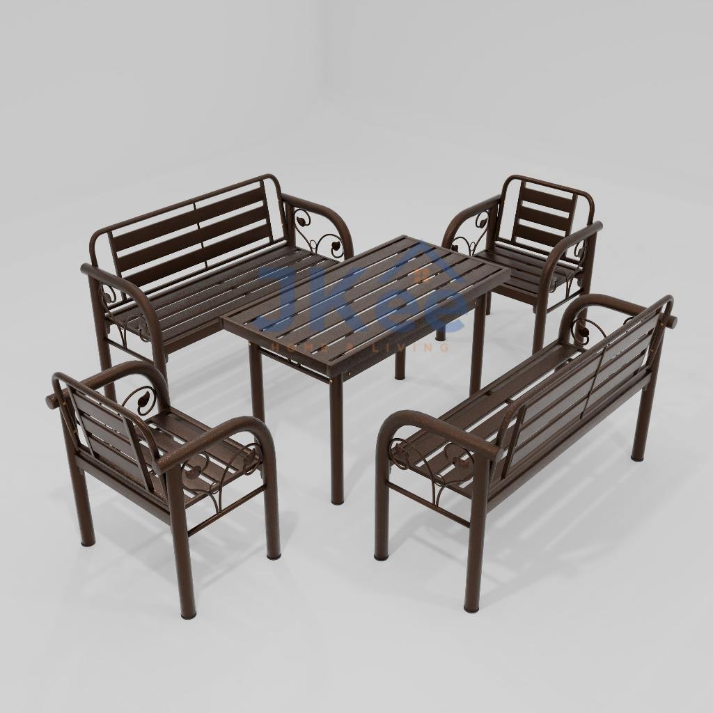 (SET) Set Kerusi Laman JKEE 2x 4ft Bench + 2x Single Bench + Long Table ...