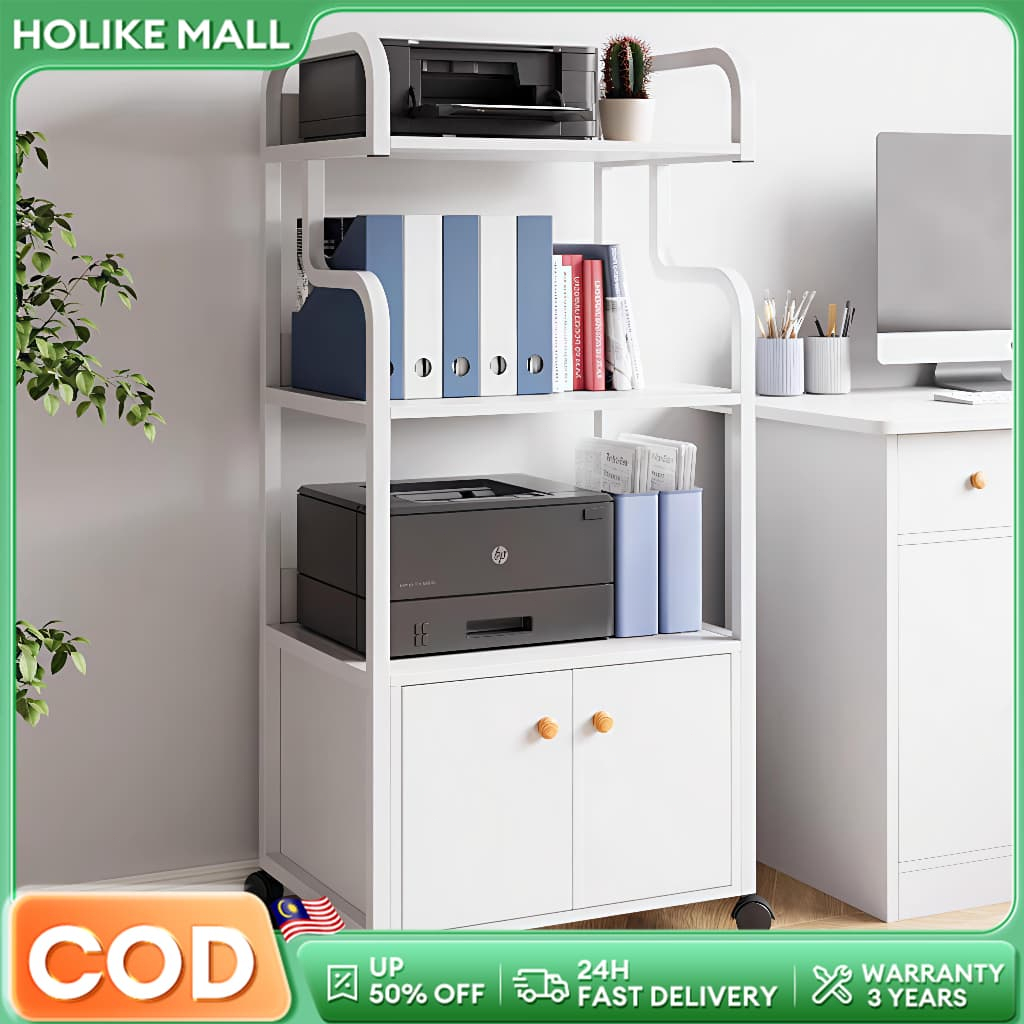 Office Filing Shelf Cabinet Book Shelf With Wheel Rak Serbaguna ...