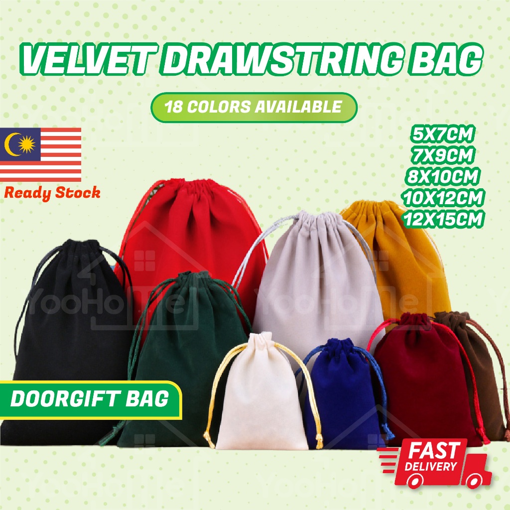 1PC Velvet Drawstring Bag Doorgift Organza Pouch Bag Mini High Quality ...