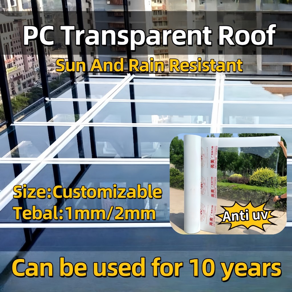 Polycarbonate Sheet 1mm/2mm/Pc Flat Transparent Roof/Atap Cerah ...