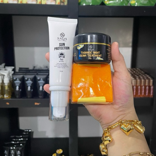 COMBO SET JERAGAT NIGHT CREAM 30g & SUNPROTECT 50ml BY SAQA GLOWING ...