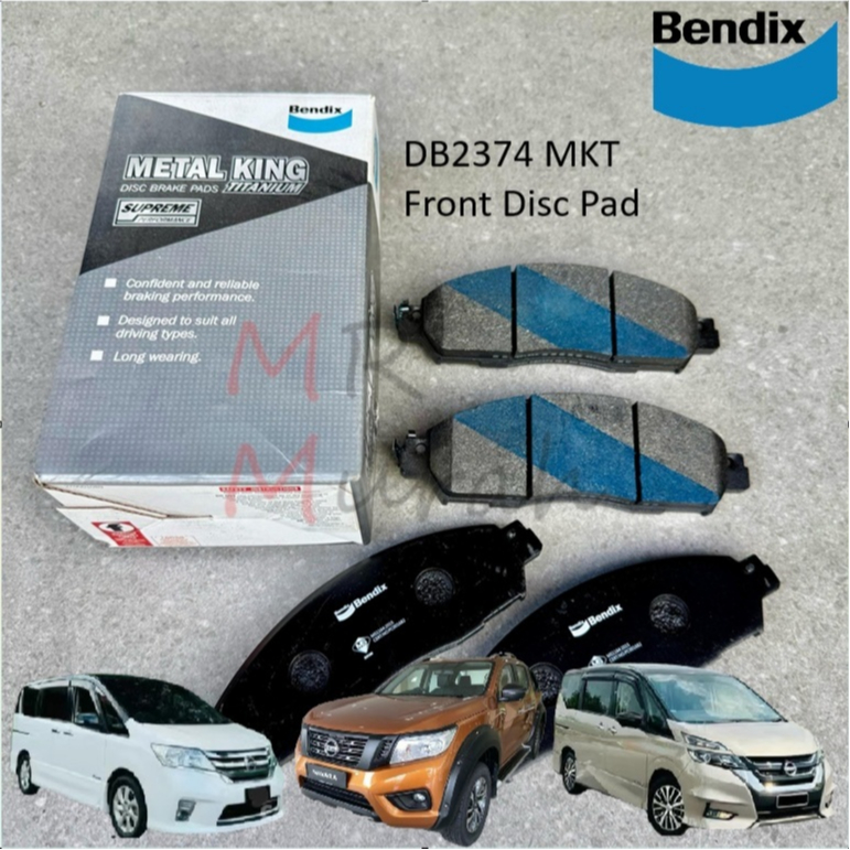 Original Bendix DB2374 Nissan Navara D23 NP300 2016, Serena C27 C26 Front Brake Pad Metal king ...