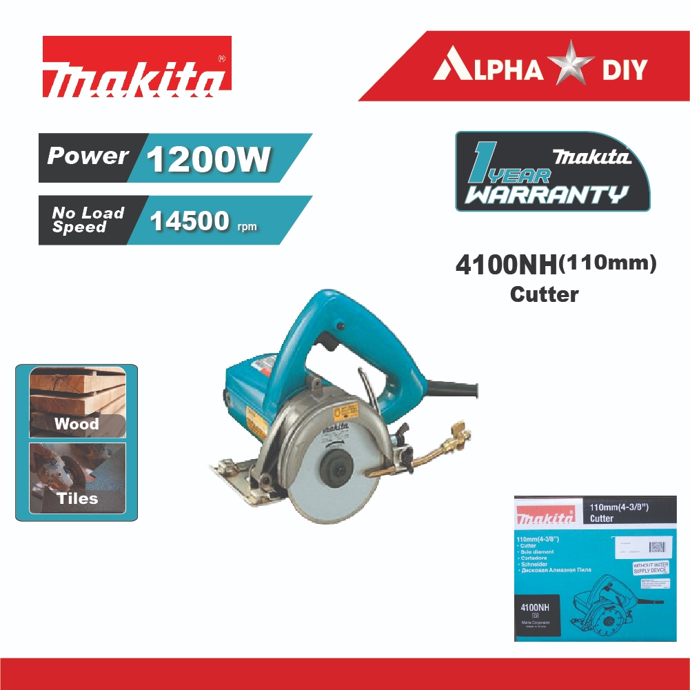 MAKITA 4100NH3Z DIAMOND MARBLE CUTTER 110mm SAW CUTTER GRINDER 4 & 5 ...