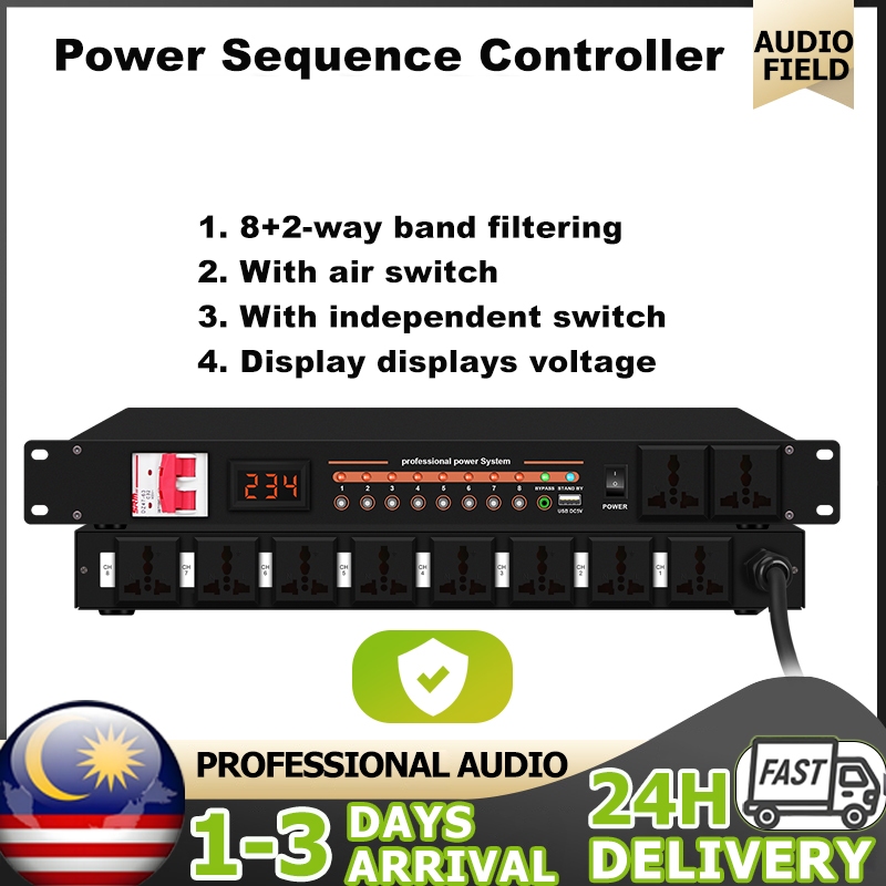 Professional power sequencer 8+2-way filtered smart power amplifier audio stage high power panel ...