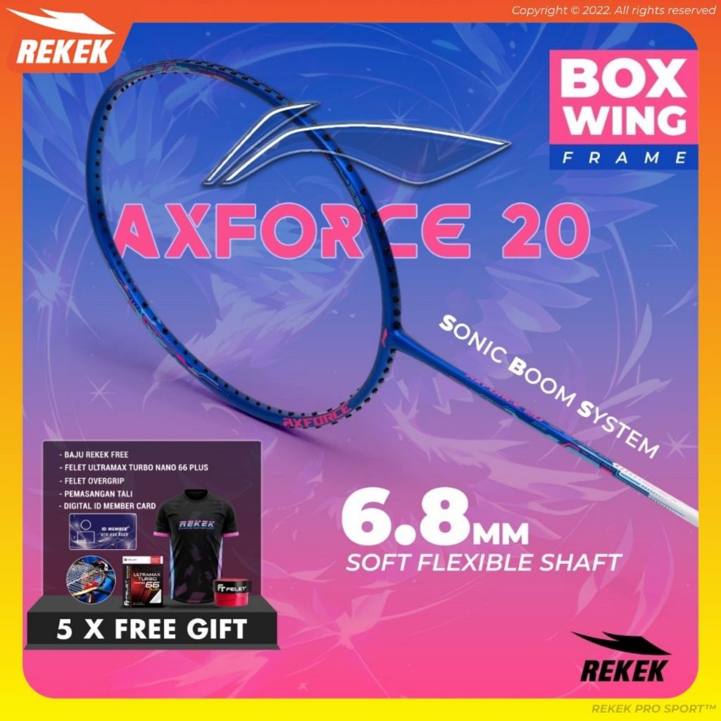 LI NING AxForce 20 With Sonic Boom System Badminton Raket Original ...