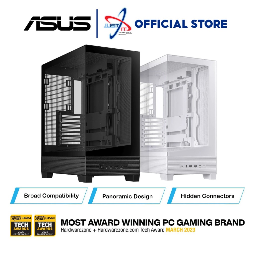 ASUS A31 MID TOWER ATX TEMPERED GLASS DESKTOP PC CASE / CASING - BLACK ...