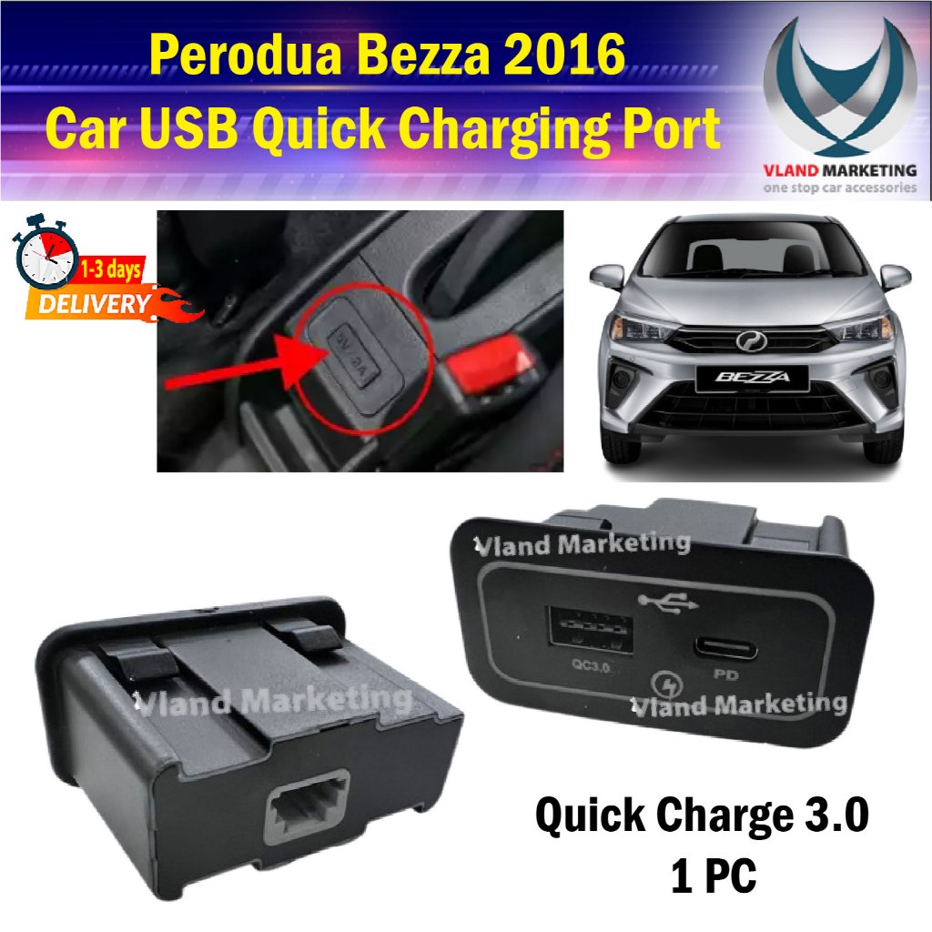 Perodua Bezza 2016-2024 above USB Charging Port PD Quick Charge Bezza ...