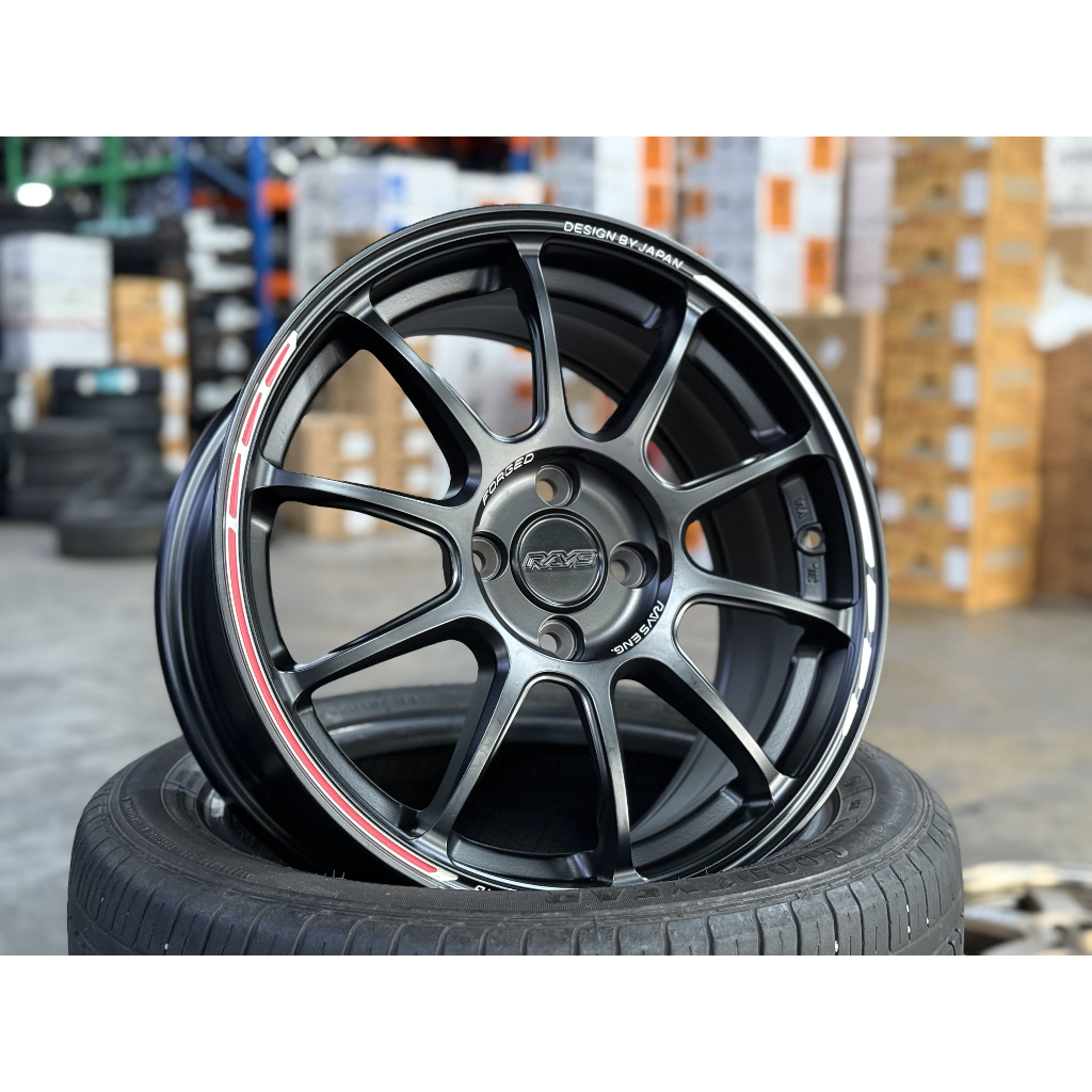 NEW 16X7J AOW ZE40 Time Attack Rim (set of 4) Black 4X100 for City Jazz Vios Yaris Myvi Mazda 2 ...