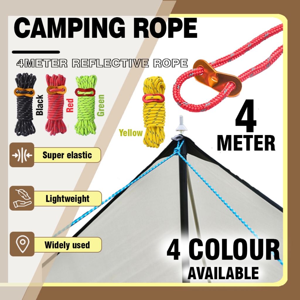 [NEW] 4mm Thick Reflective Rope 3.5Meter Paracord Rope Camping Tent ...