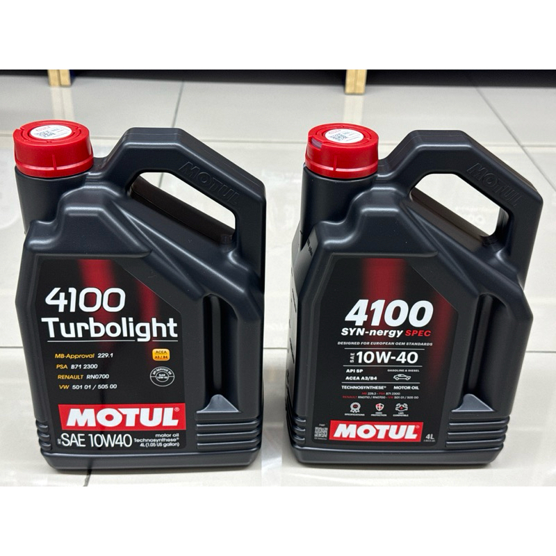 Motul 4100 Turbolight / Motul 4100 SYN-NERGY / 10W40 Semi Synthetic ...