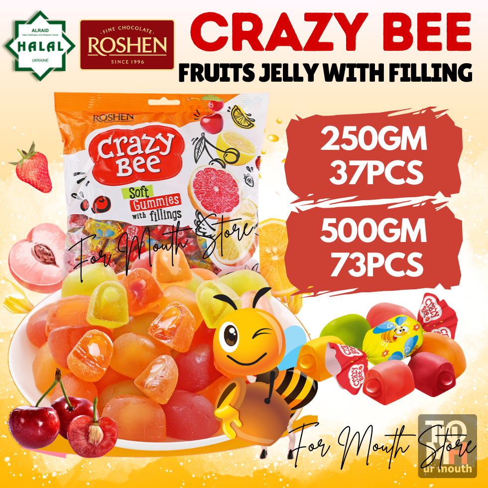 250/500gr ROSHEN Crazy Bee Jelly Candy Crazy Bee Gummy Crazy Bee Candy ...