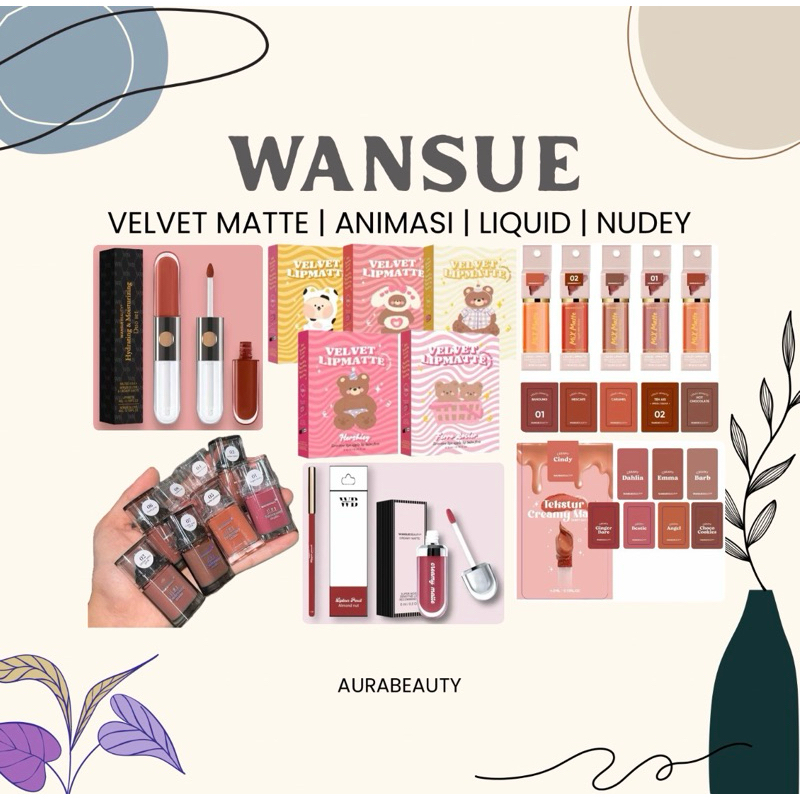 WANSUE BEAUTY LIPMATTE VELVET ANIMASI|CREAMY MATTE |LIQUID|NUDEY|DUO ...