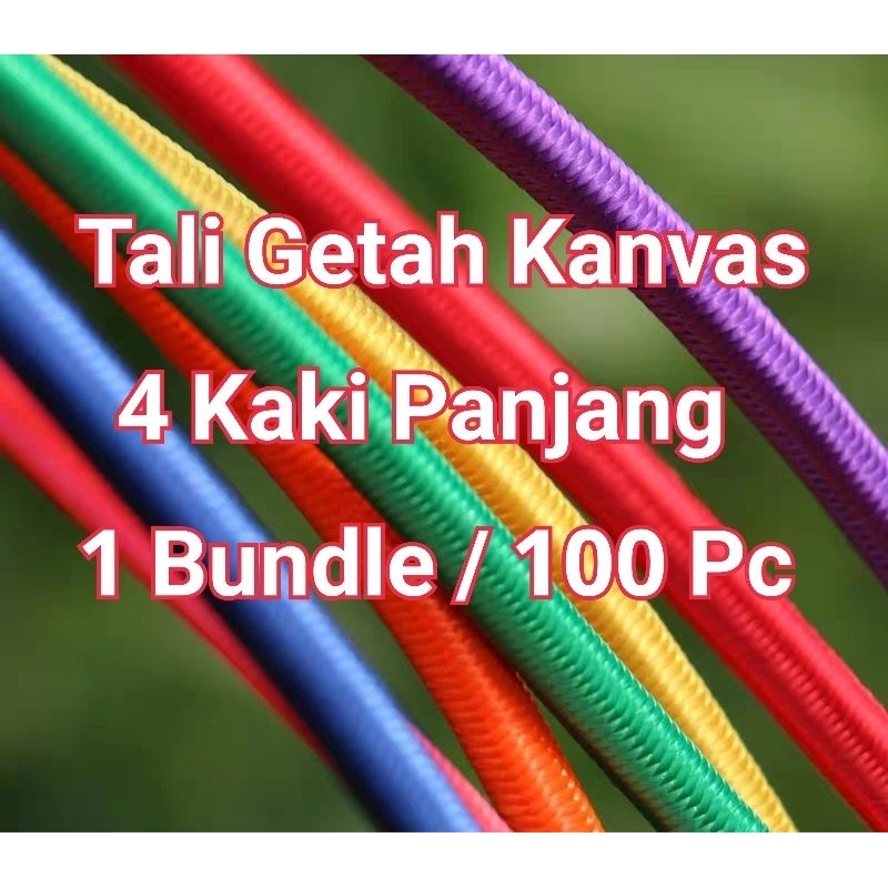 Tali Getah Kanvas Lori 4 Kaki Panjang ( 1 Bundle / 100 Tali) | Shopee ...