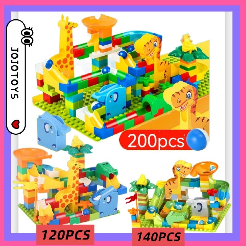 140Pcs BIG Marble Race Run Maze Balls Building Blocks Funnel Slide Big ...