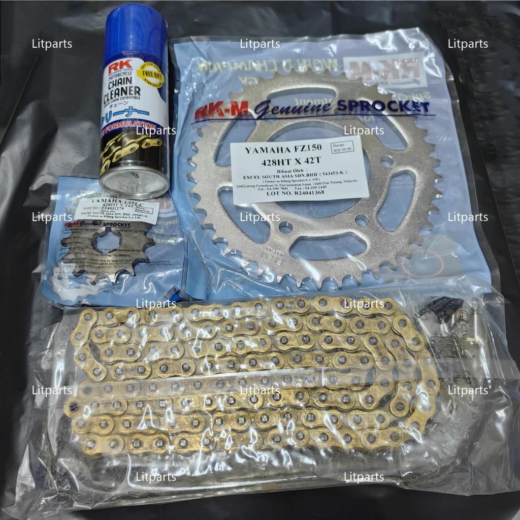 RKM RK-M RK Sprocket Chain Set 428 Y15 V1 V2 Y16 Y15ZR YSUKU O-ring ...