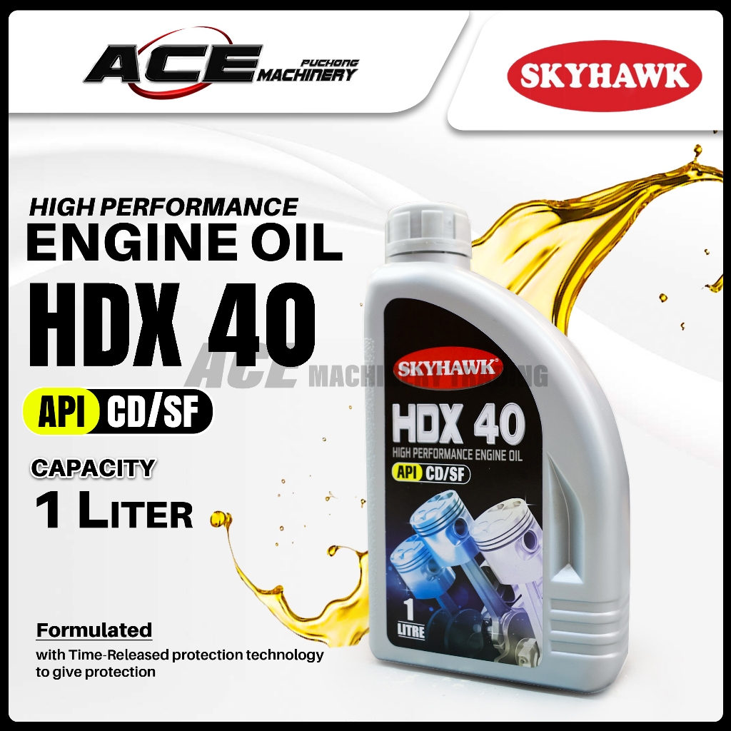 [SKYHAWK] High Performance Engine Oil 1Liter HDX40 For Engine Water ...