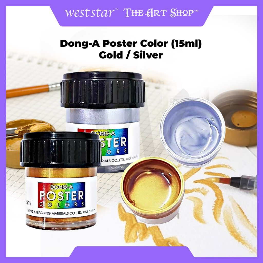 Dong-A Poster Color (15ml) | Gold / Silver [Weststar The Art Shop ...
