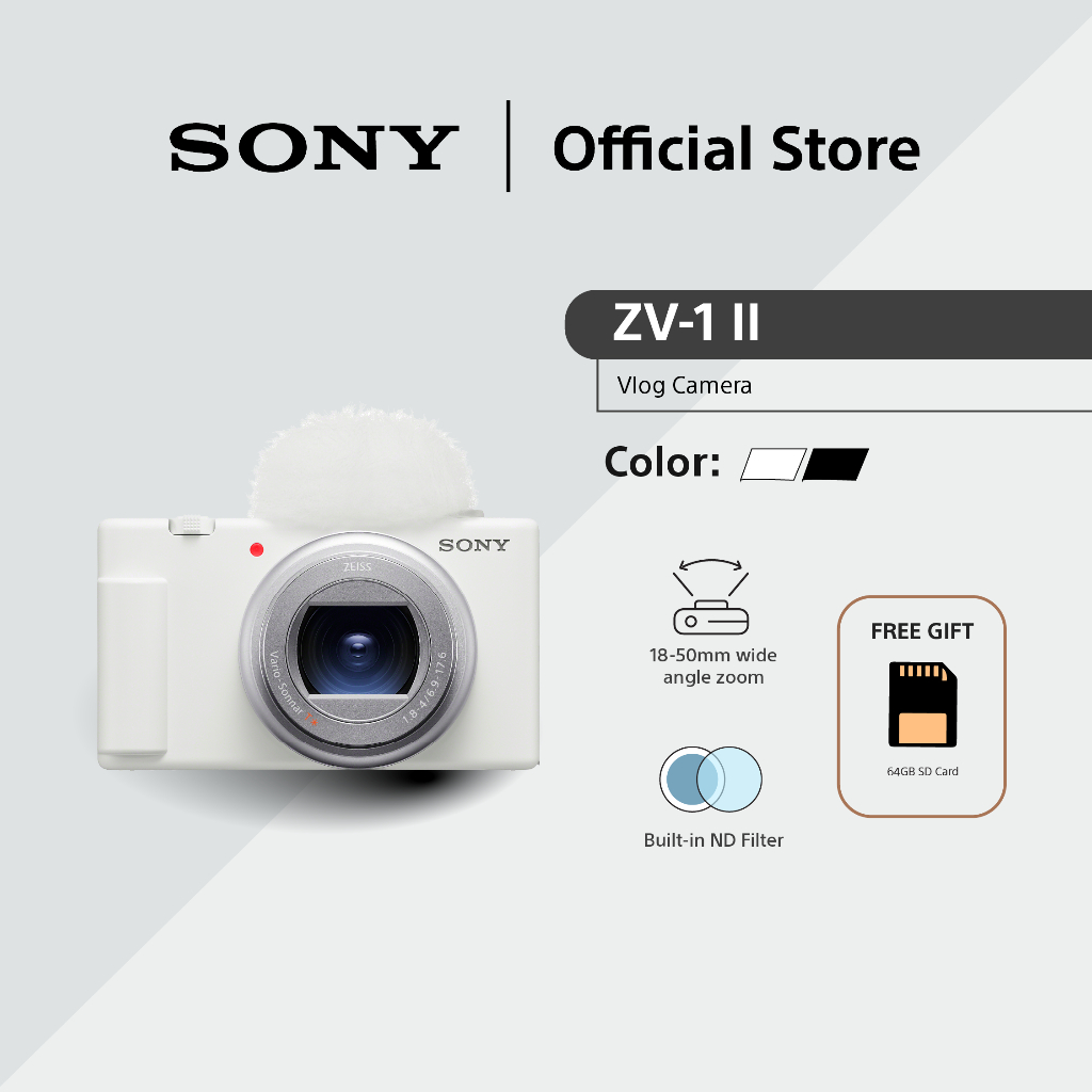 Sony ZV-1 II Vlog Camera | ZV-1M2 | Free Gift [64GB SD Card] | Shopee Malaysia