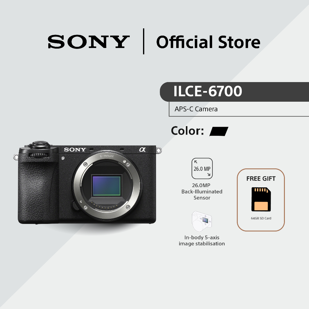 Sony α6700 Premium E-mount APS-C Camera (Body) | ILCE-6700 | Free Gift [64GB SD Card] | Shopee ...