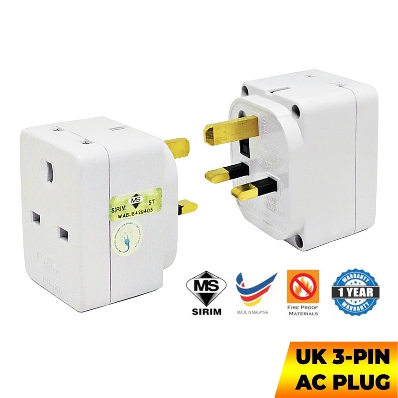 3 Way Plug Malaysia SIRIM Approval 3 Way 3 Pin Adapter Power Socket ...