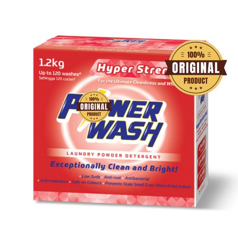 PowerWash Laundry Powder Detergent - Hyper Strength/ sabun baju merah 1 ...