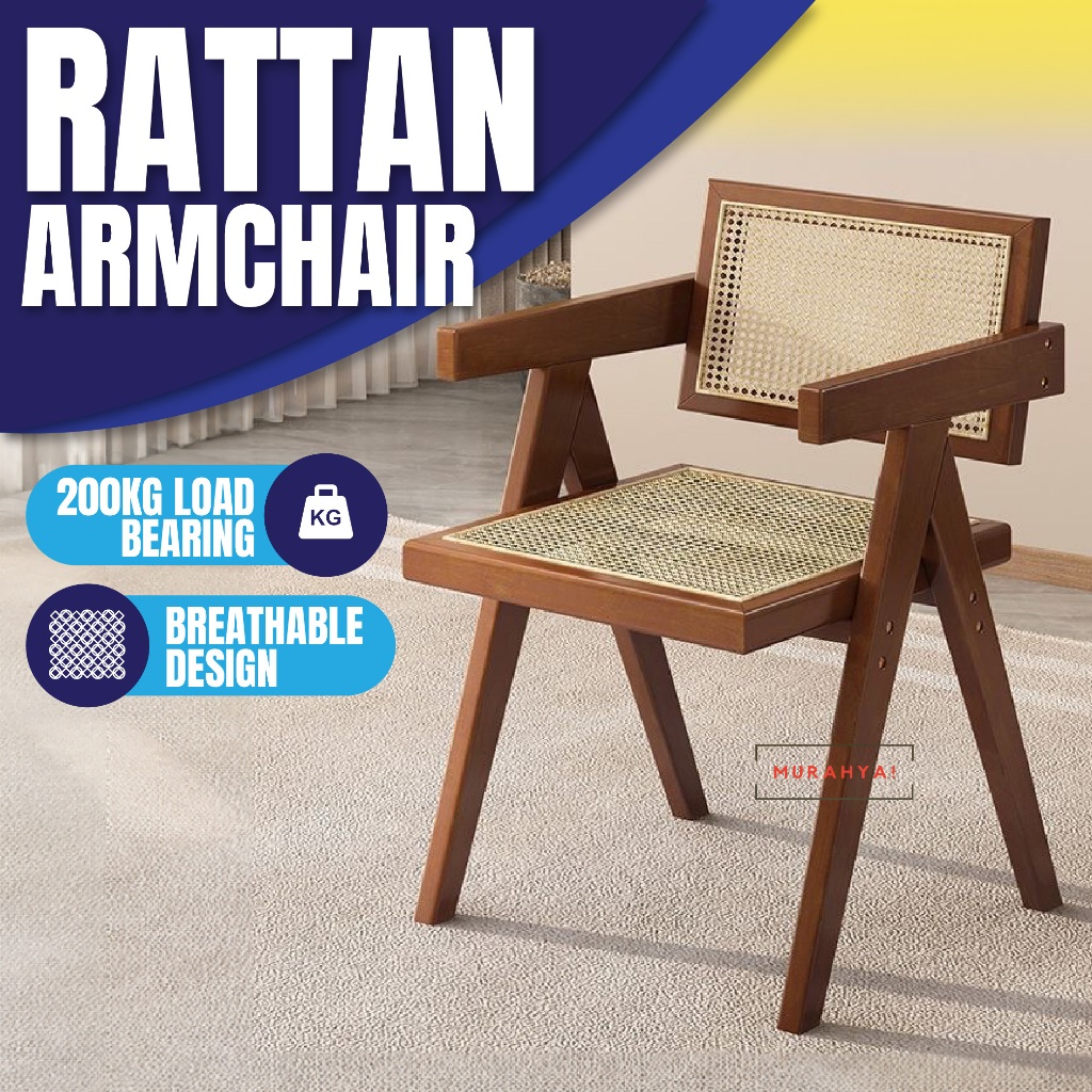 Kerusi Rotan Klasik Rattan Chair Nordic Dining Chair Rattan Kerusi ...