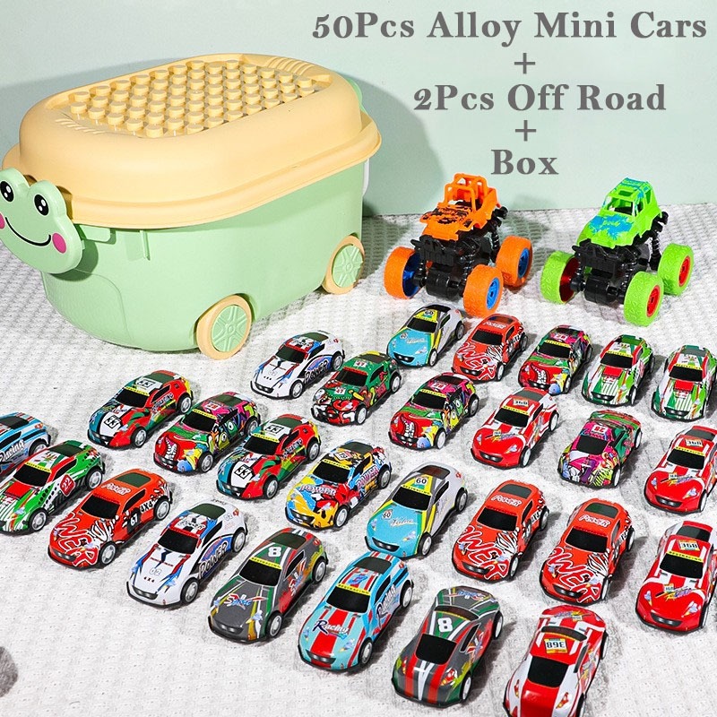 50pcs Mini Alloy Pull Back Car Toys Set in Box Car Inertia Toys Car ...