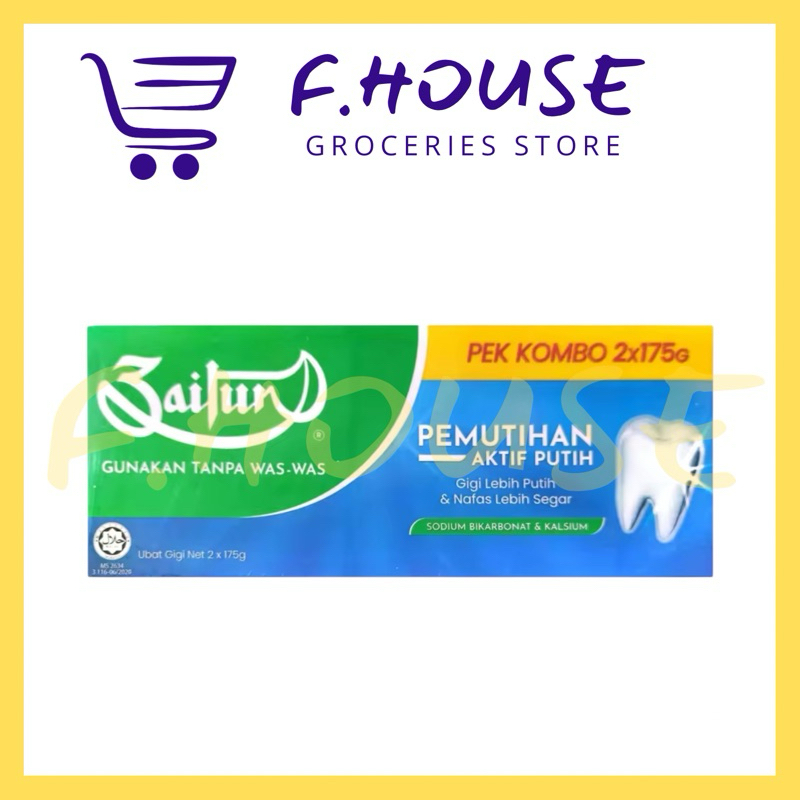 Zaitun Whitening Active White Toothpaste (175g x 2’s) | Shopee Malaysia