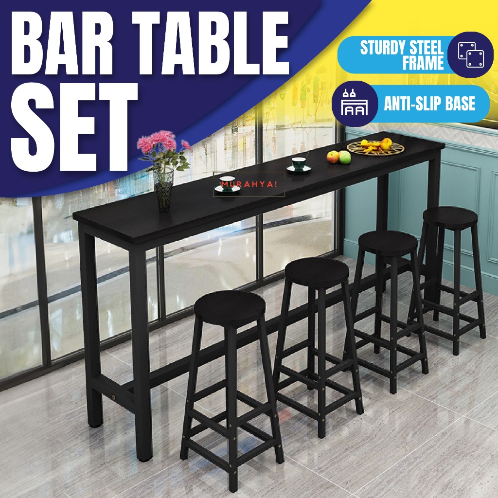 Bar table Set kitchen island Meja makan Stool High chair Kerusi tinggi ...