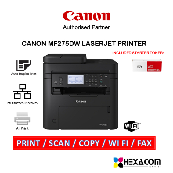 Canon imageCLASS MF275dw 4-in-1 Monochrome Multifunction Printer (Print/Copy/Scan/Fax/Auto ...