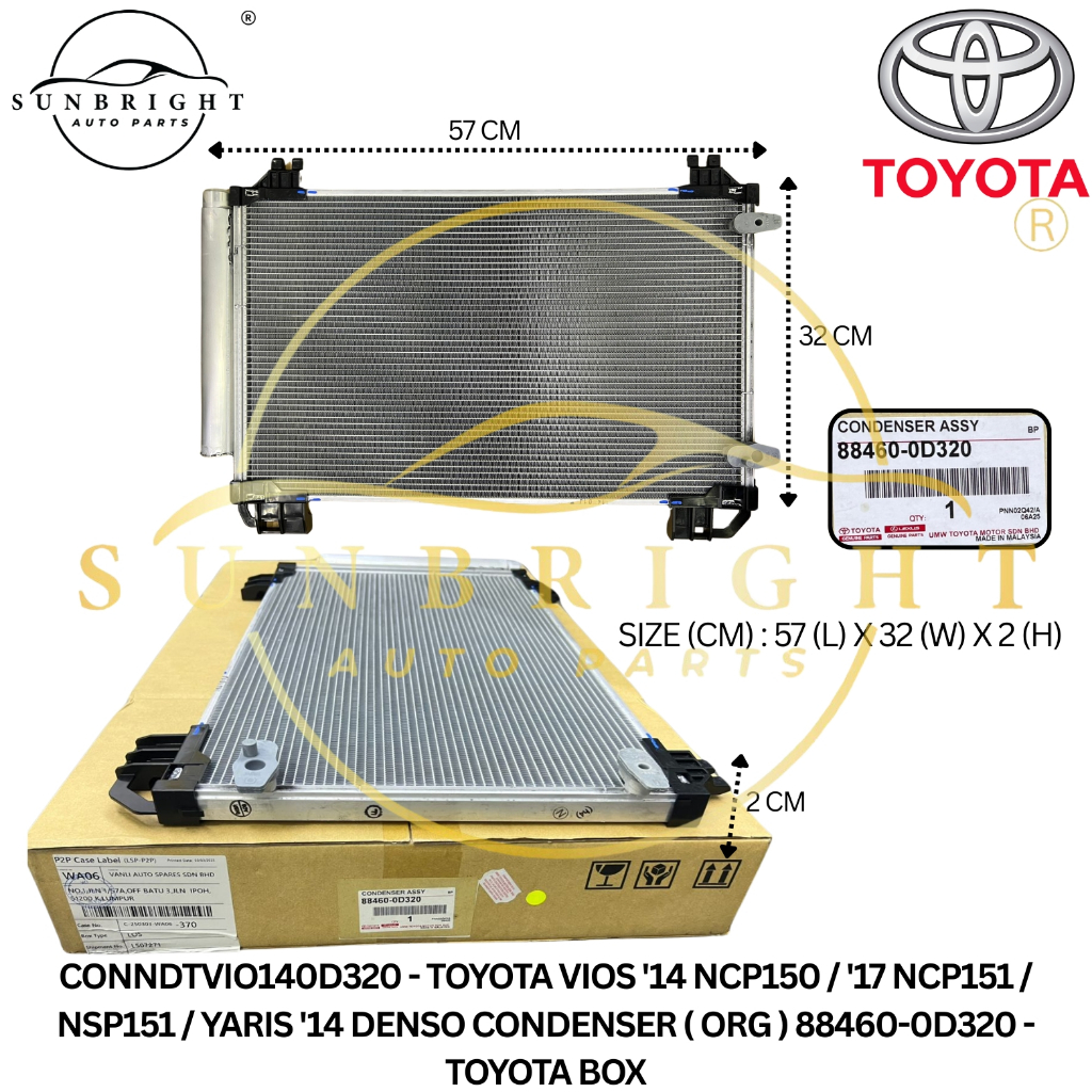 TOYOTA VIOS '14 NCP150 / '17 NCP151 / NSP151 / YARIS '14 DENSO ...