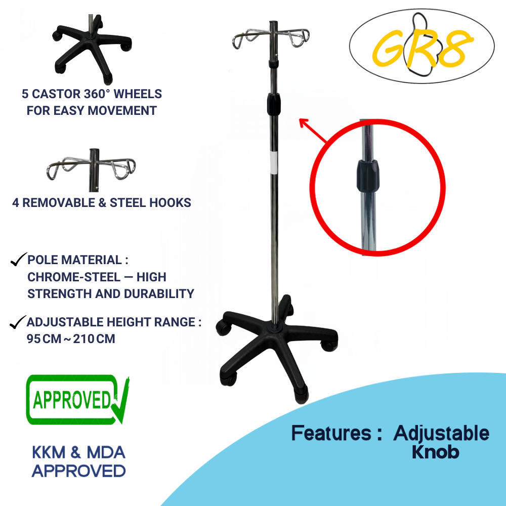 HIGH QUALITY IV DRIP STAND ADJUSTABLE ( HEALTH ACCESSORIES ) | Shopee ...