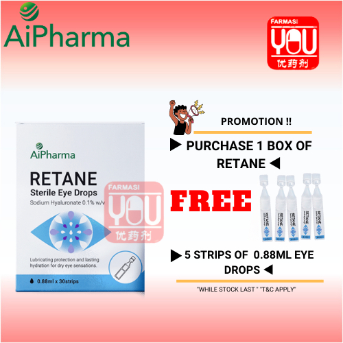 [YOUPHARMACY] AIPHARMA Retane Sterile Eye Drops 30×0.88ml / 10ml ...