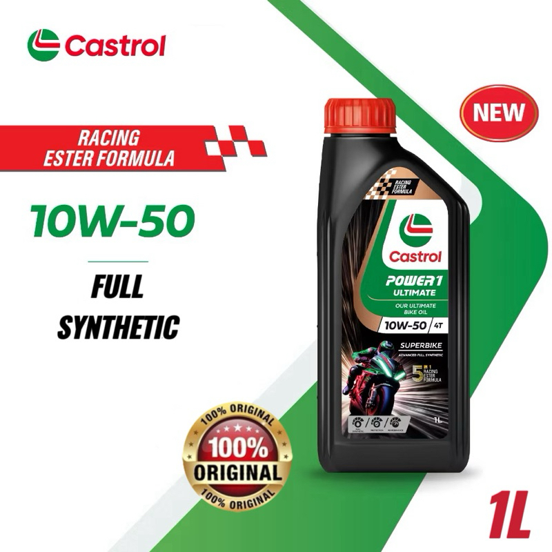 CASTROL POWER1 ULTIMATE SUPERBIKE 10W-50 4T (1L) RACING ESTER FORMULA ...