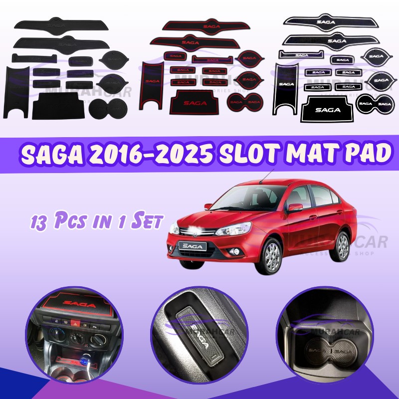 Proton Saga 2016-2025 VVT Slot Interior Slot Mat Storage Tank Mat 1 set ...