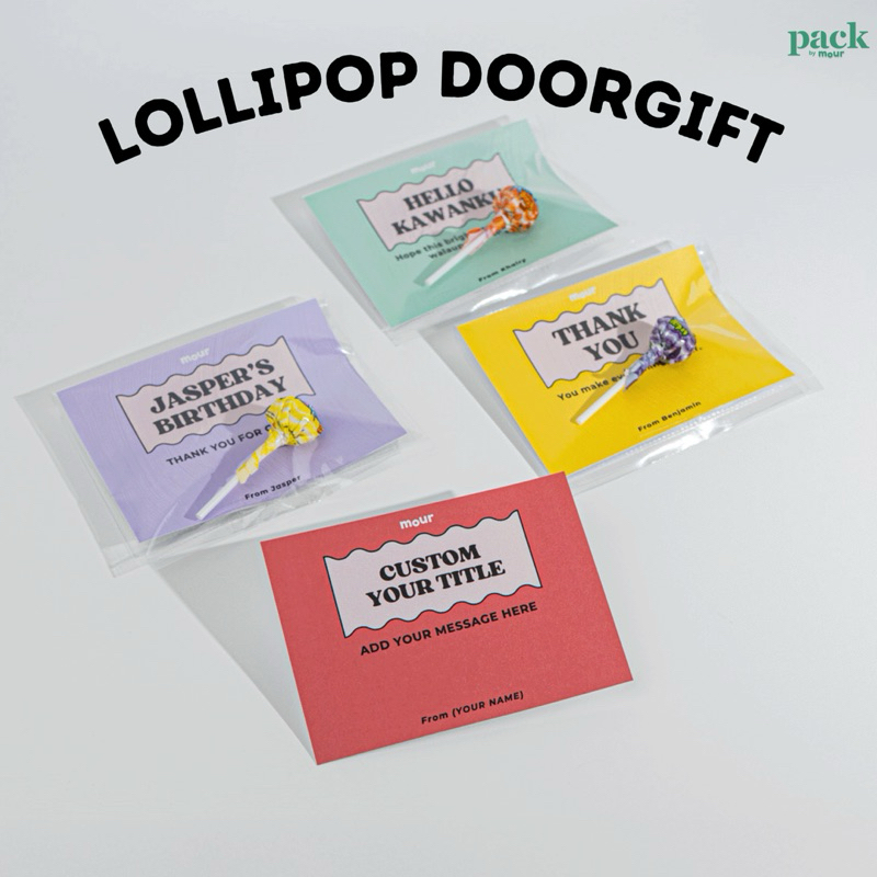 Custom Message Doorgift Card Lollipop Appreciation Gift Birthday ...