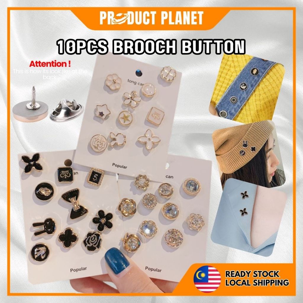 [𝐏𝐏] 10PCS Pin Button Korean Style Untuk Baju Plain | Shopee Malaysia