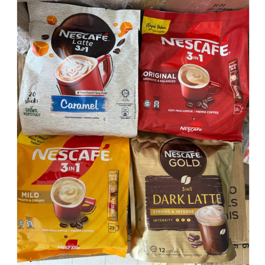Nescafe 3 in 1 Original / Dark Latte / Caramel / Mild (25s x 18g ...