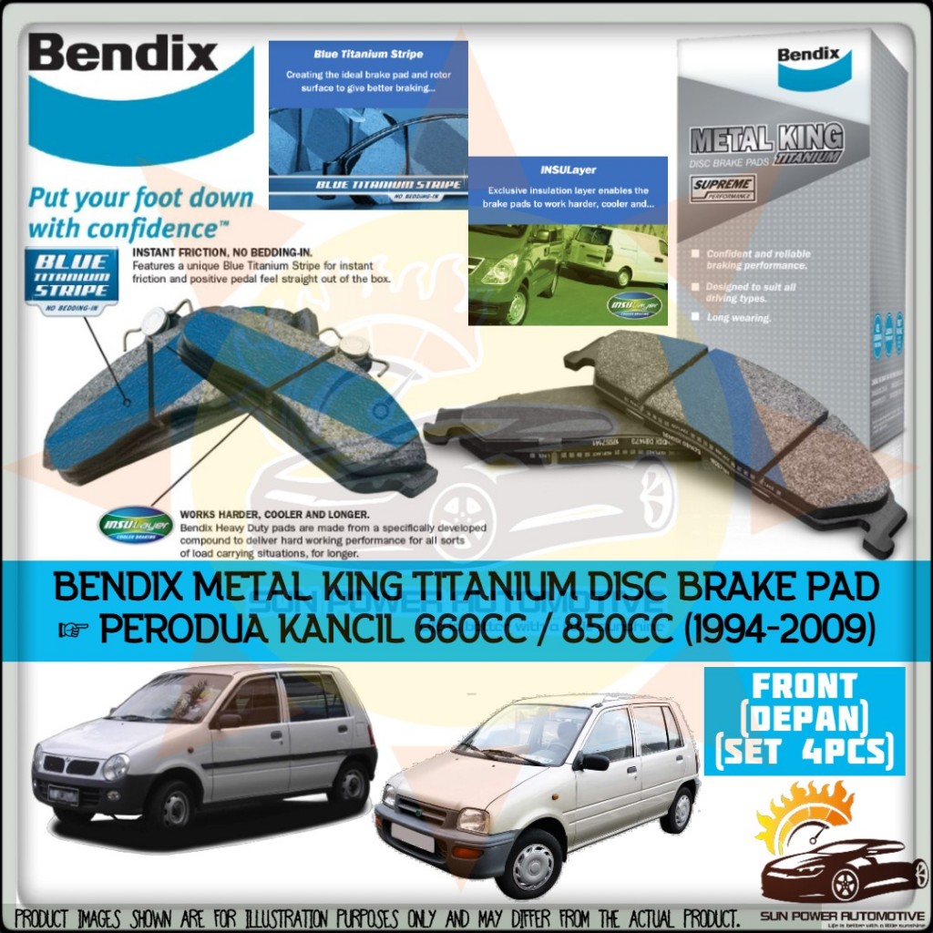 BENDIX METAL KING TITANIUM MKT Heavy Duty Perodua Kancil 660CC / 850CC ...