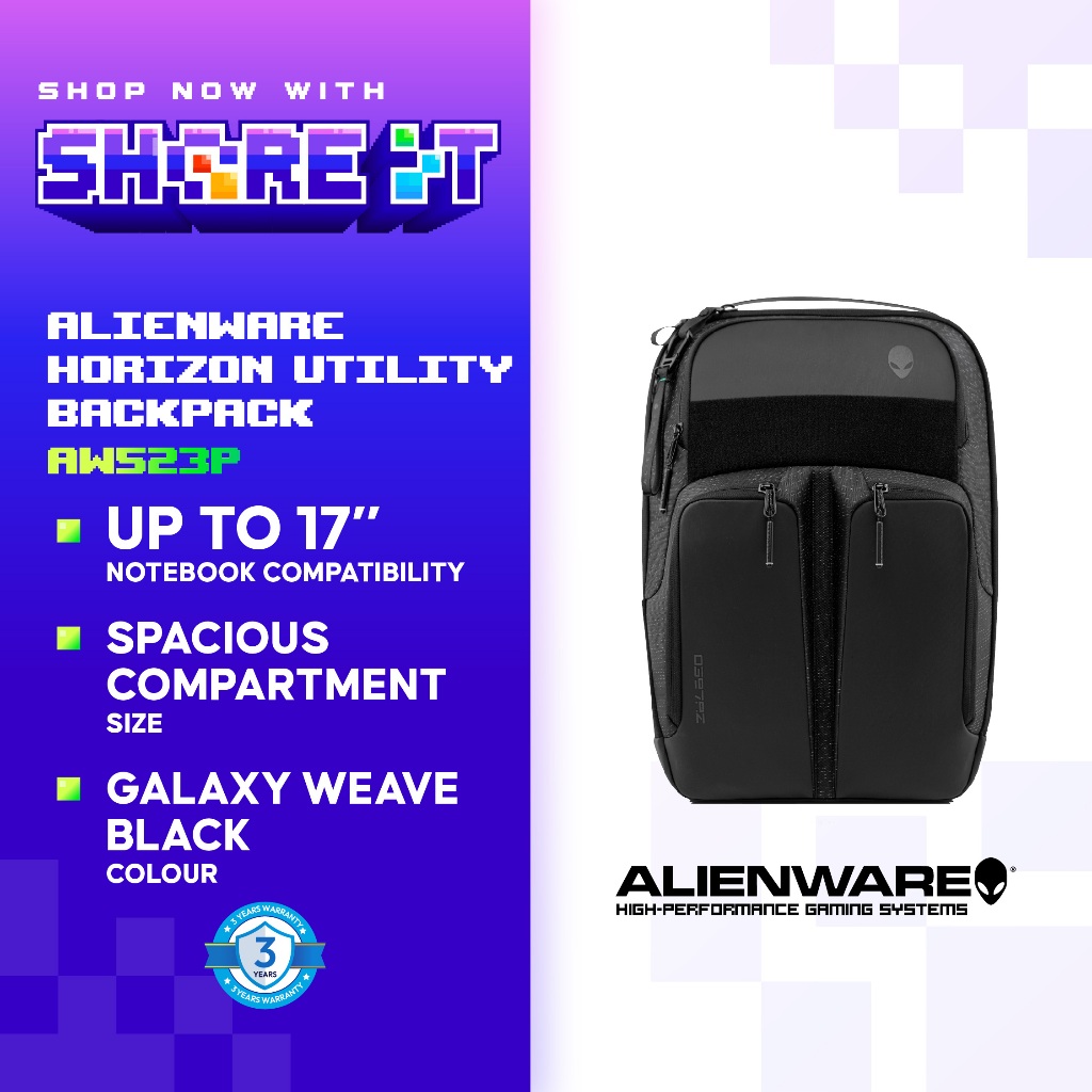 Dell ALIENWARE Horizon Utility Backpack - AW523P | 17 Inch | Black | 3 ...